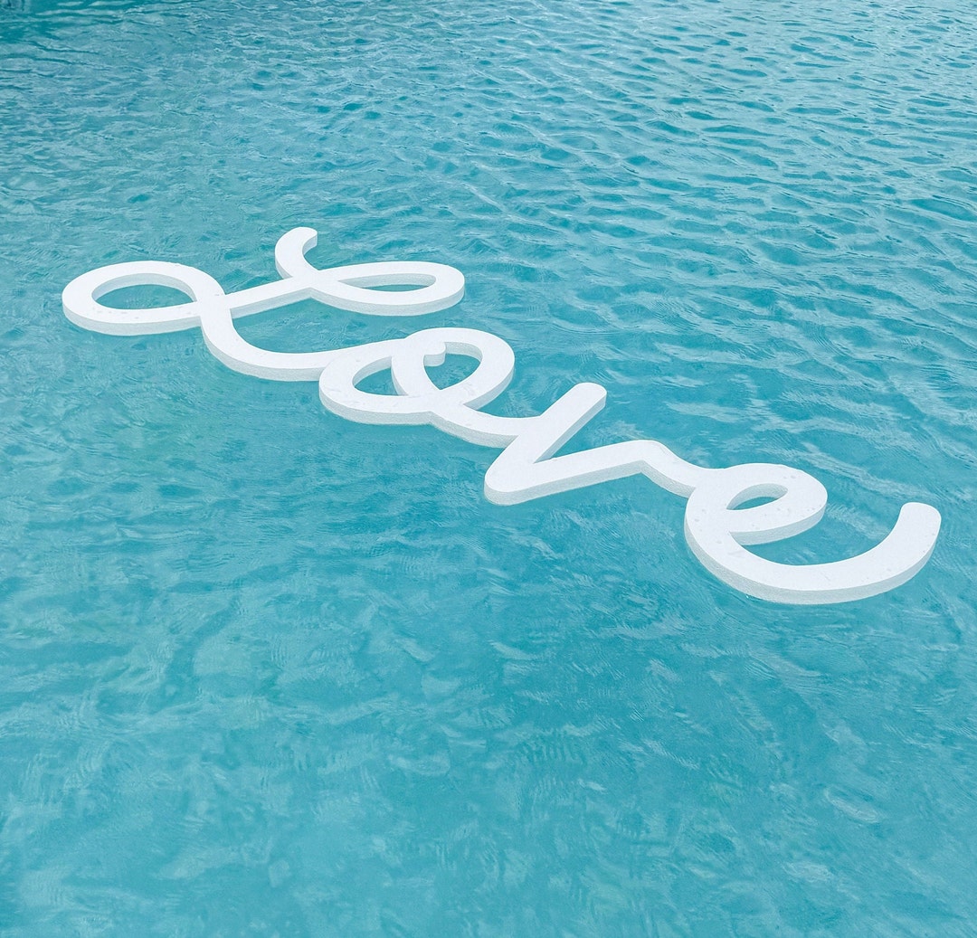 Personalized Floating Foam Pool Decor: Cursive Letters for Weddings ...