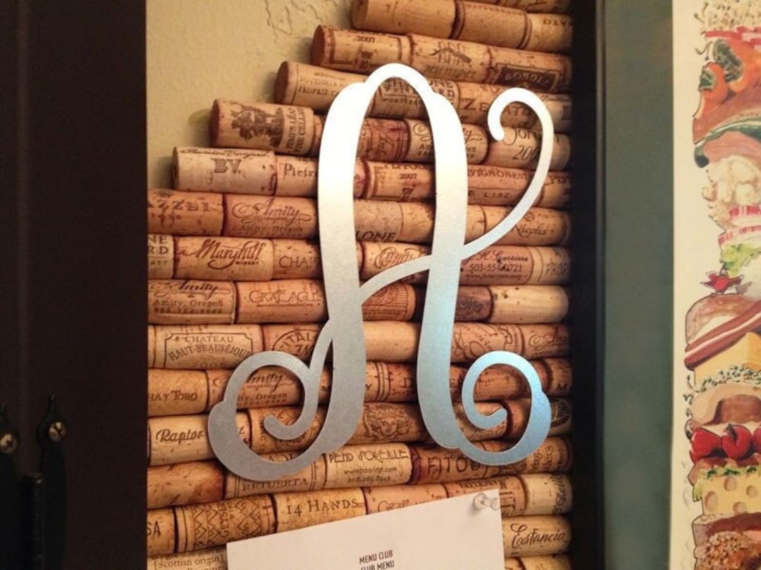 Galvanized Metal Monogram | Metal Script Letter for Wreath, Wedding ...