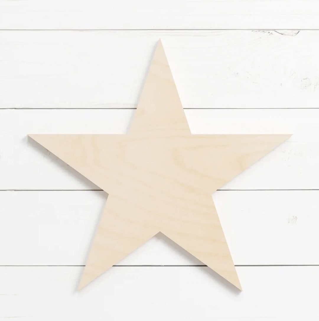 Star Craft Shape | Wood Star Cutout | DIY Wood Craft | Five Point Star ...