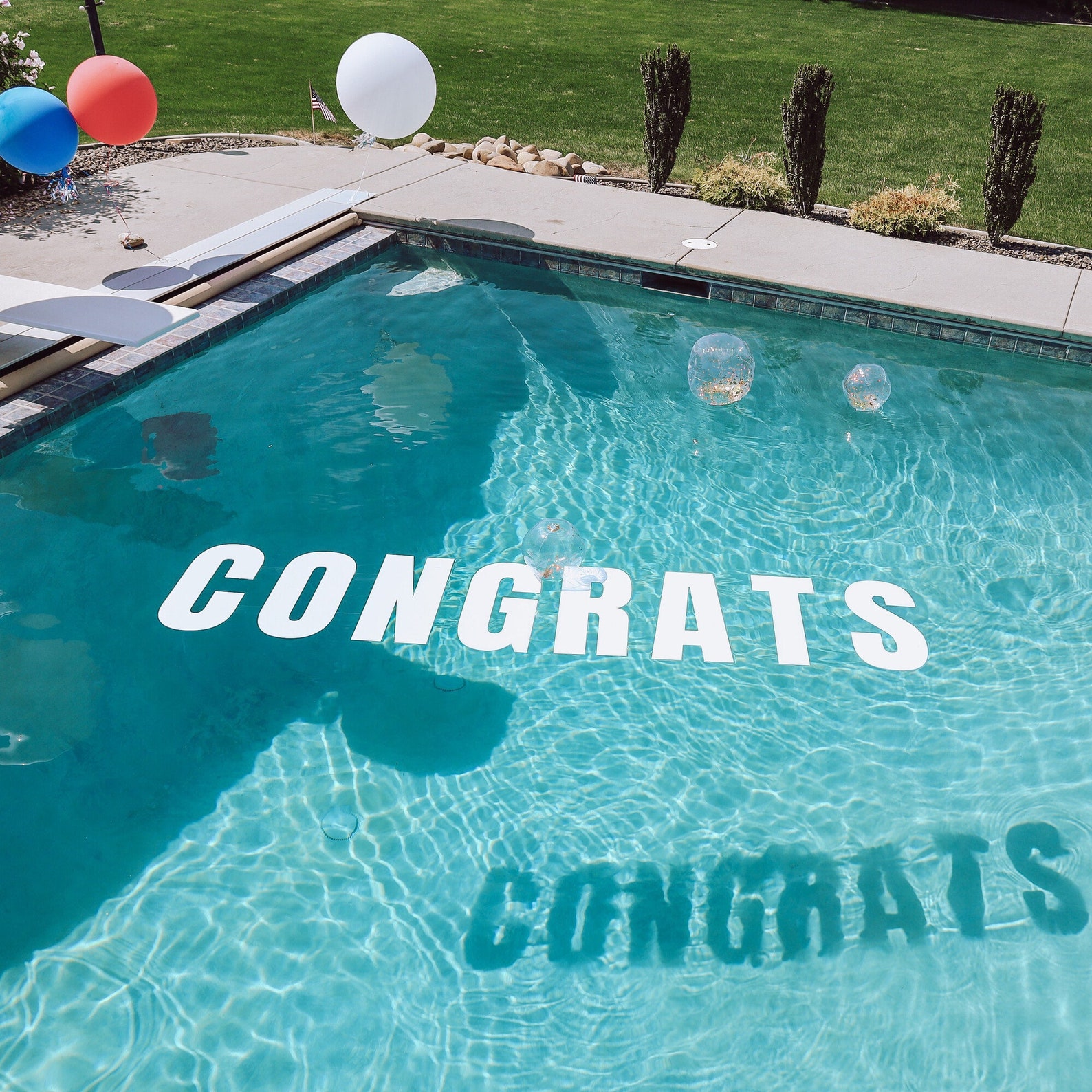 White Floating Thin Plastic Pool Letters and Numbers Customizable Large ...