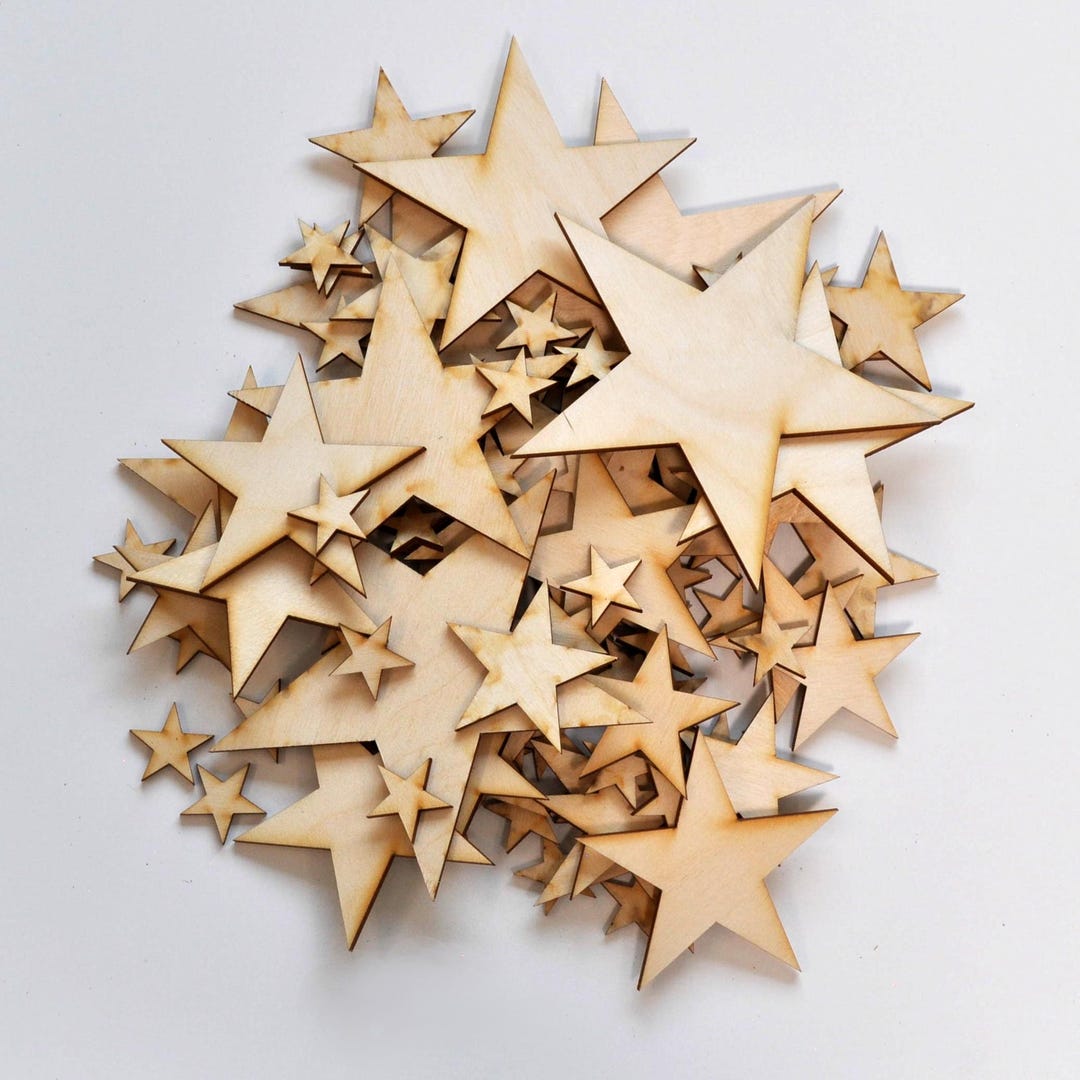 100 Baltic Birch Wood Stars: DIY Craft Supplies (1-5 Inch) - Etsy