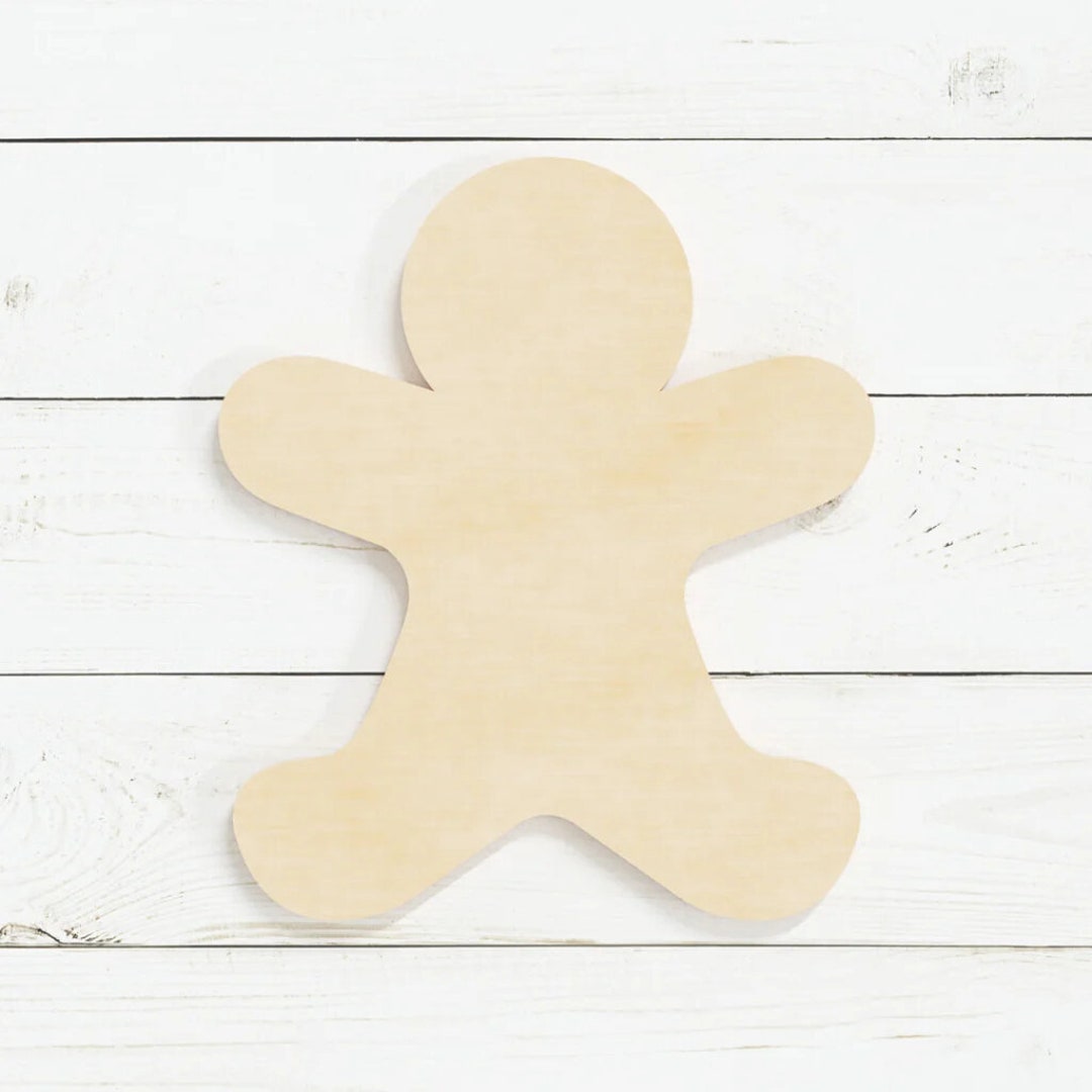 Gingerbread Man Cutout Craft Shape | Choose Your Size | Unfinished Wood ...