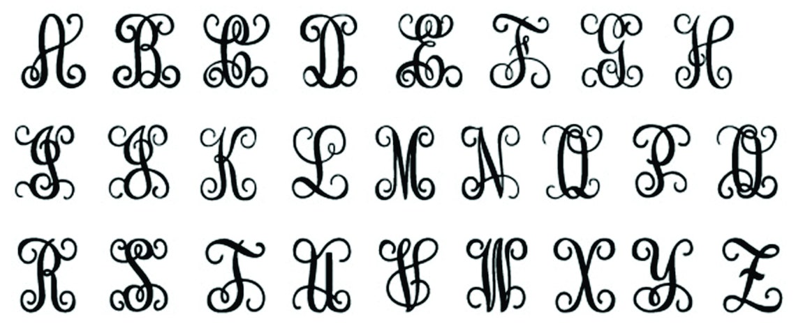 Galvanized Metal Monogram Metal Script Letter for Wreath - Etsy