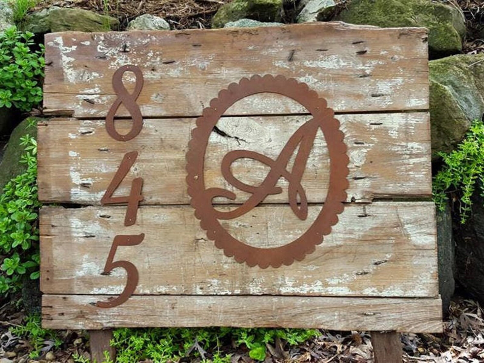 Rustic Framed Metal Monogram Rusty Monogram Letter - Etsy