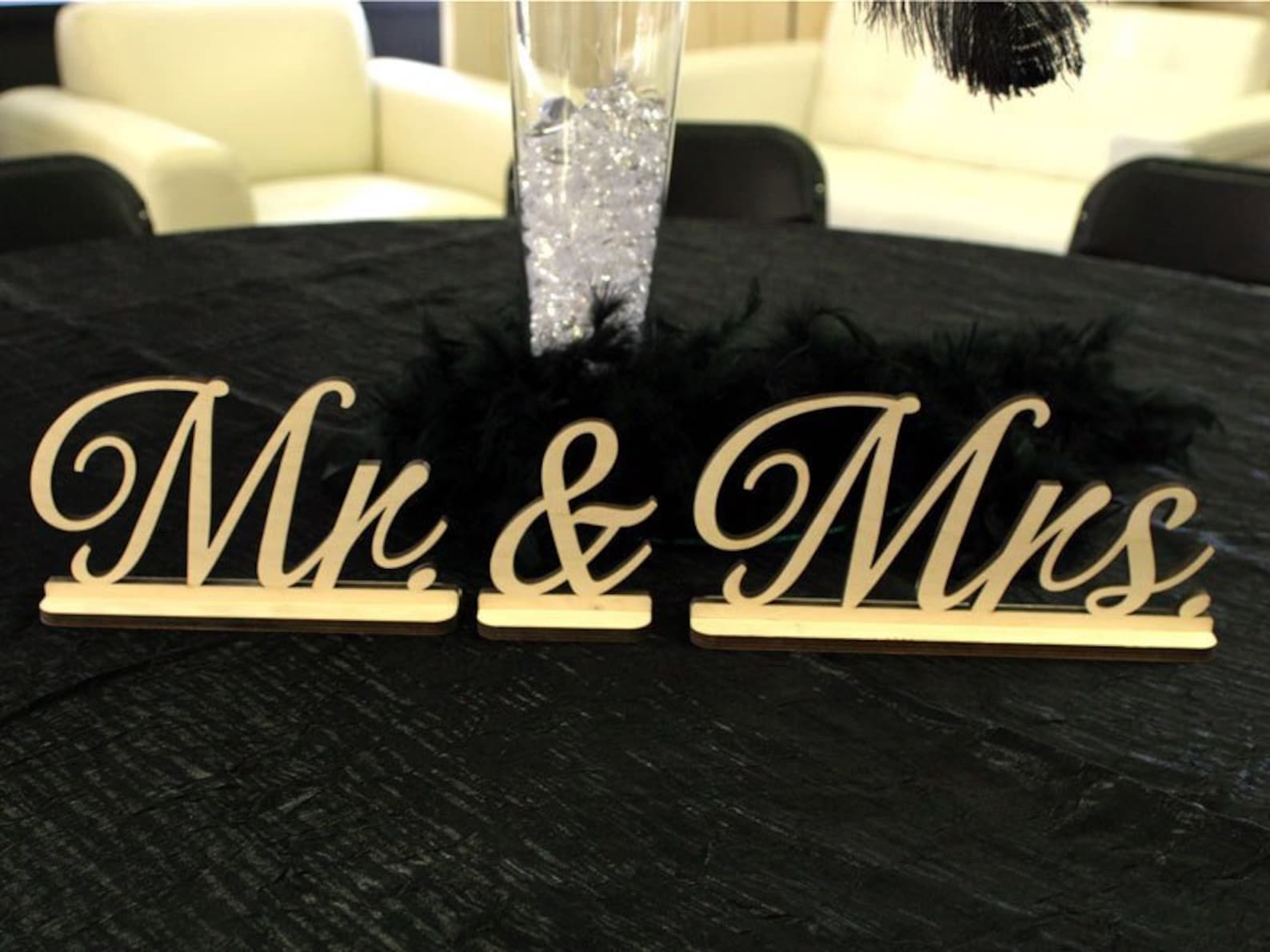 Mr. and Mrs. Script Wedding Name Sign | Mr. and Mrs. Standing Sign for ...