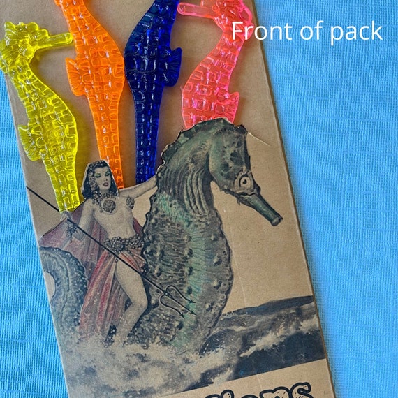 5 Seahorse Mermaid Stir Sticks Pack Swizzle Sticks for - Etsy