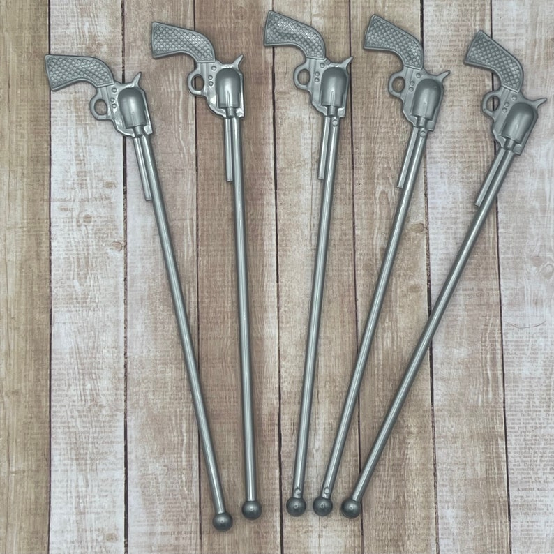 5 Gun Stir Sticks Pack for Cowboy Home Bar Western Party - Etsy