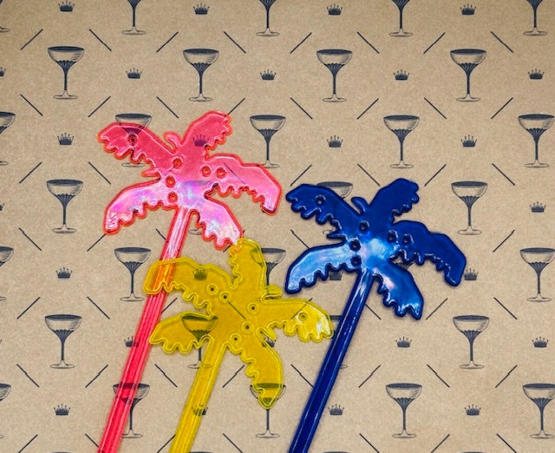 Palm Tree Stir Sticks (15cm) , Tropical Drink Stirrers, Swizzle Sticks ...