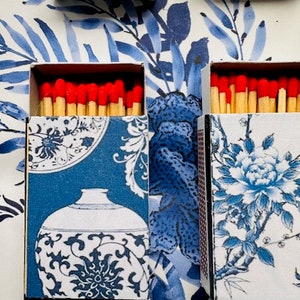 Blue Chinoiserie Matchbox Set of 5 - Etsy