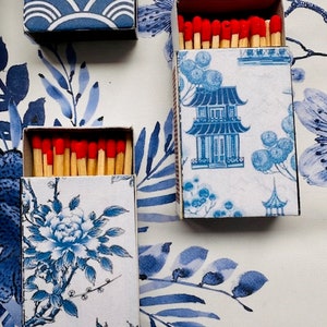 Blue Chinoiserie Matchbox Set of 5 - Etsy
