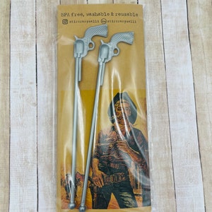 5 Gun Stir Sticks Pack for Cowboy Home Bar, Western Party Favors for ...