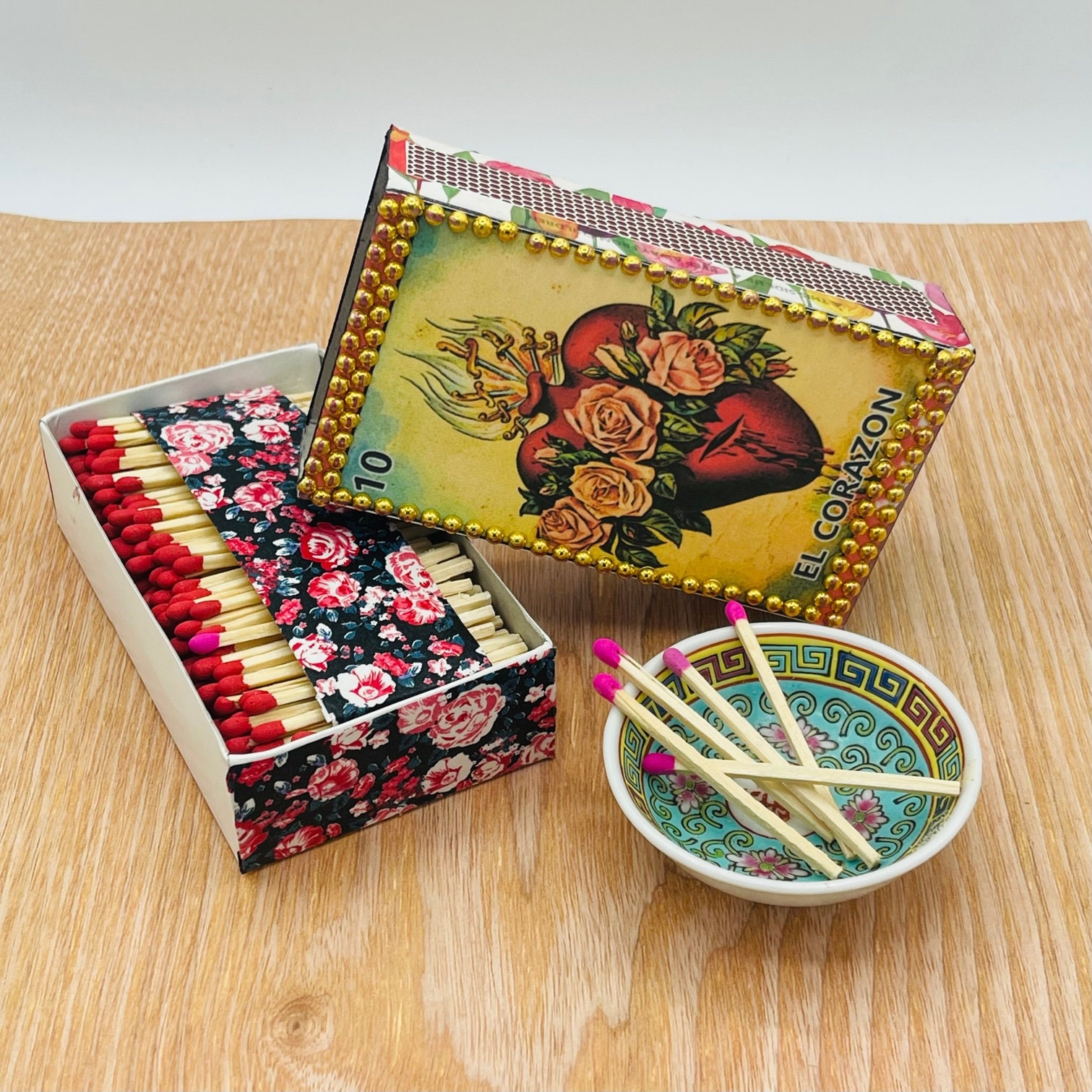 El Corazon Matchbox, Sacred Heart, Matches, Mexican Art, Candle Present ...