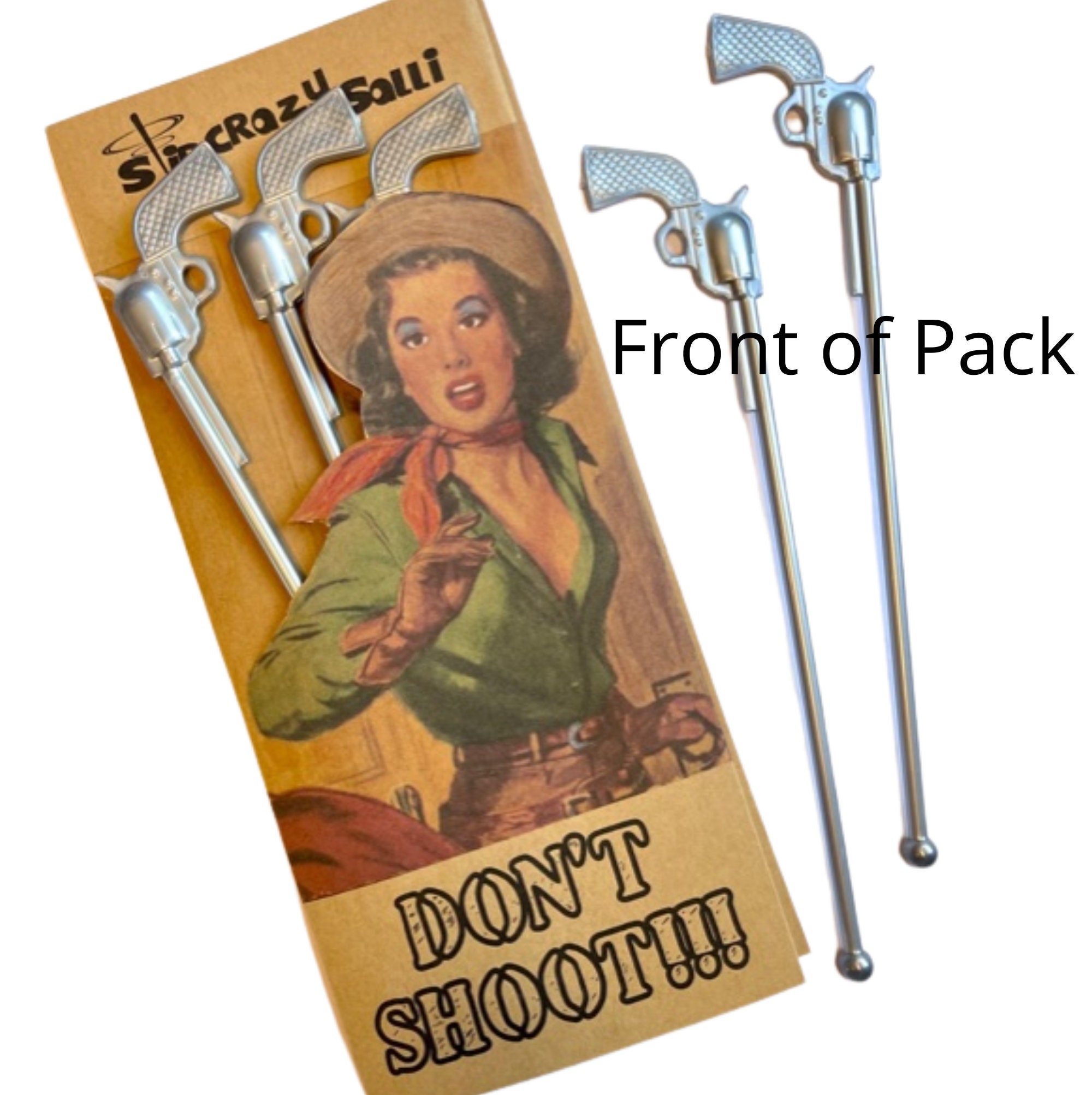 5 Gun Stir Sticks Pack for Cowboy Home Bar, Western Party Favors for ...