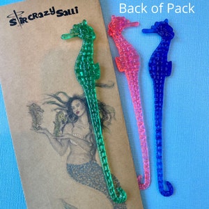 5 Seahorse Mermaid Stir Sticks Pack, Swizzle Sticks for Drinks, Alcohol ...