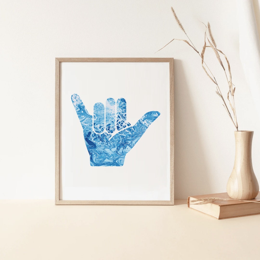 Hang Loose Surf Art, Shaka Art Printable, Surfer Art, Zen Print ...