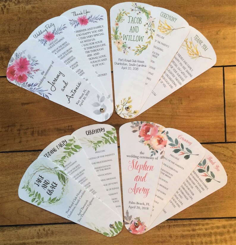 Program Fans Petal Fans Wedding Fans for guest Wedding | Etsy
