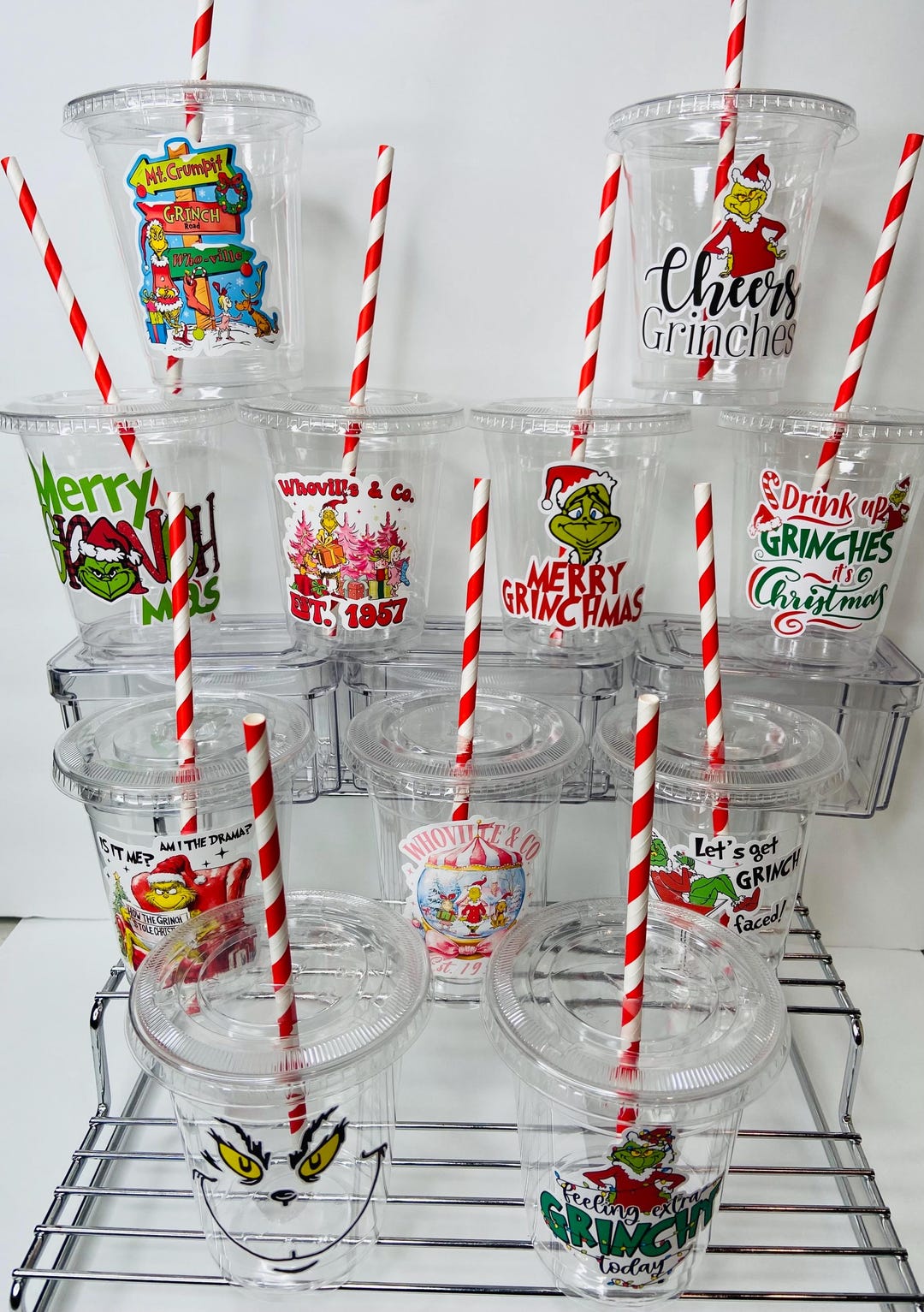 Grinch Party Cups, Plastic Grinch Cups, Grinch, Disposable Cups, Grinch ...