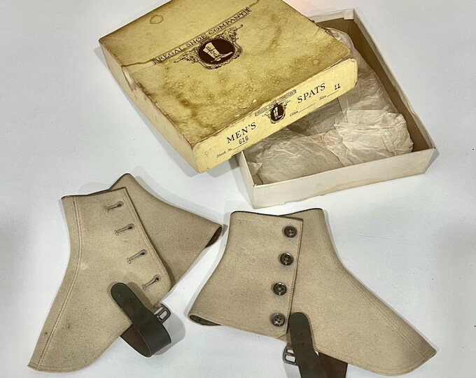 Antique Early 1900s Men's Spats, Beige Felt, Hastings S.F., Size 9 ...