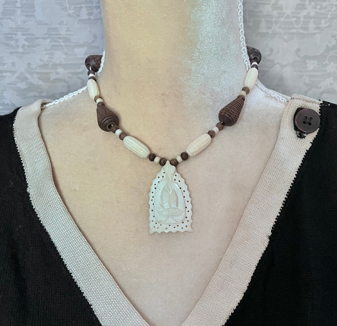 1920s, 1930s Carved Faux Ivory, French Ivory, Two Toned Ivory & Brown ...