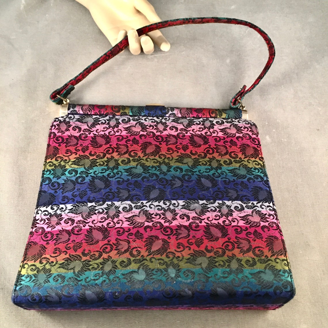 Stunning Rainbow Multi Colored Jewel Toned Large Silk Purse - Etsy