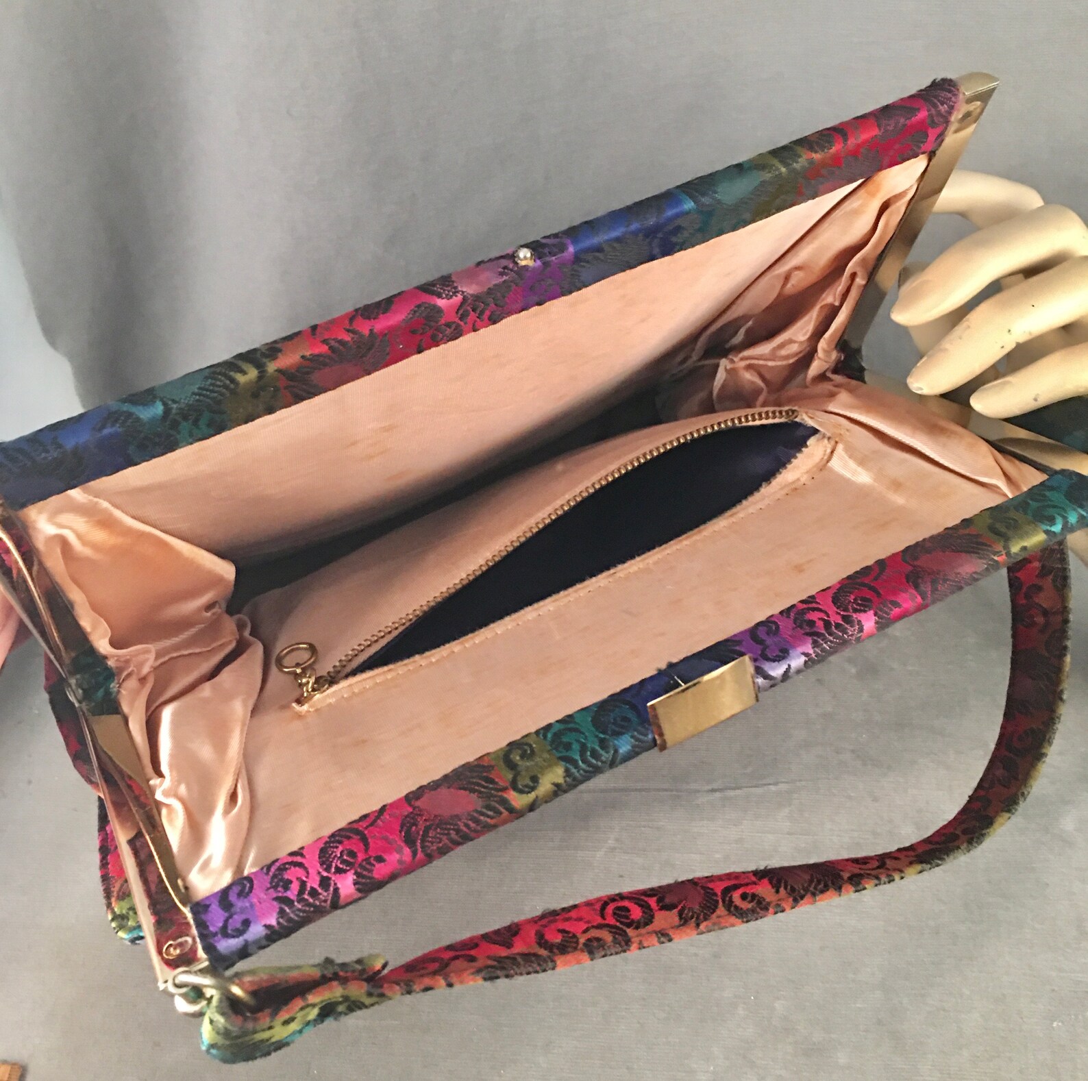 Stunning Rainbow Multi Colored Jewel Toned Large Silk Purse - Etsy