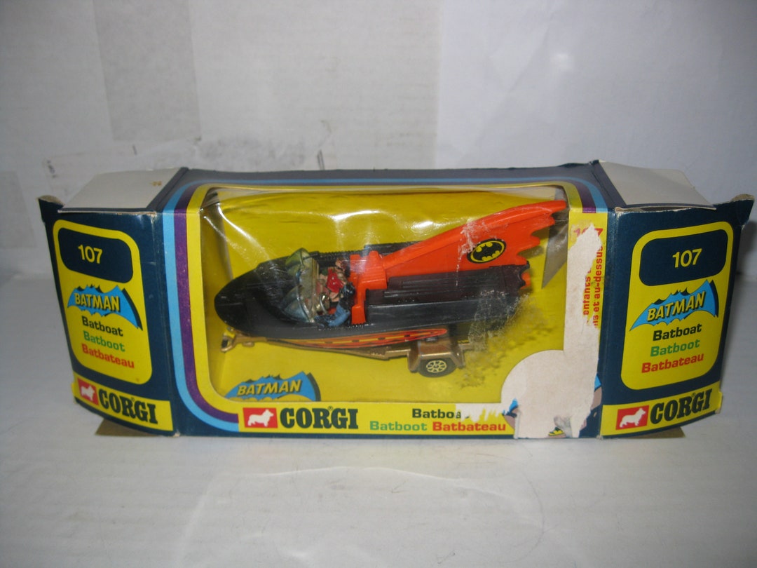 Corgi 107 Batboat on Trailer in Original Box - Etsy