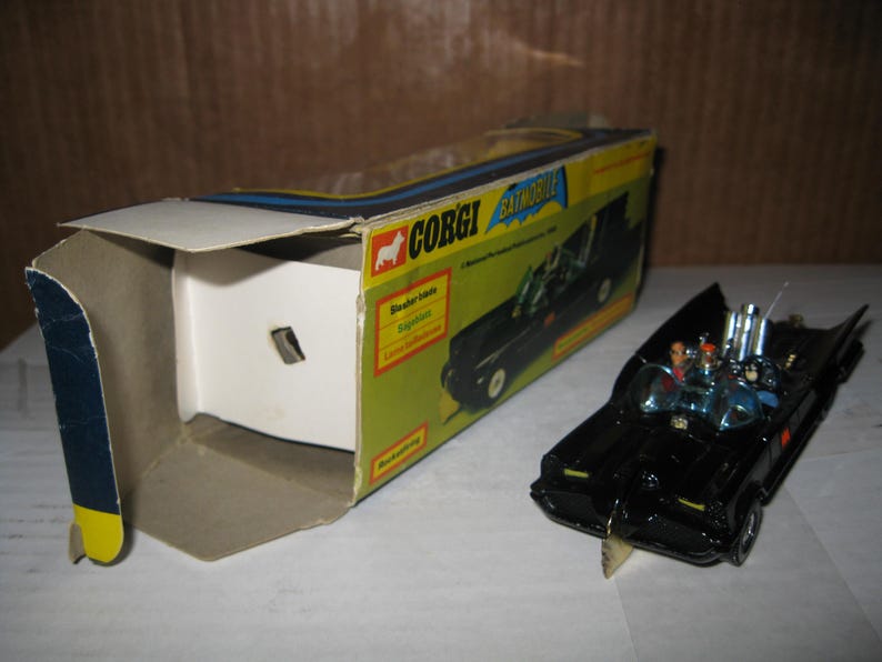 Vintage Corgi 267 Batmobile Original Set From 1977, New Acetate Window ...