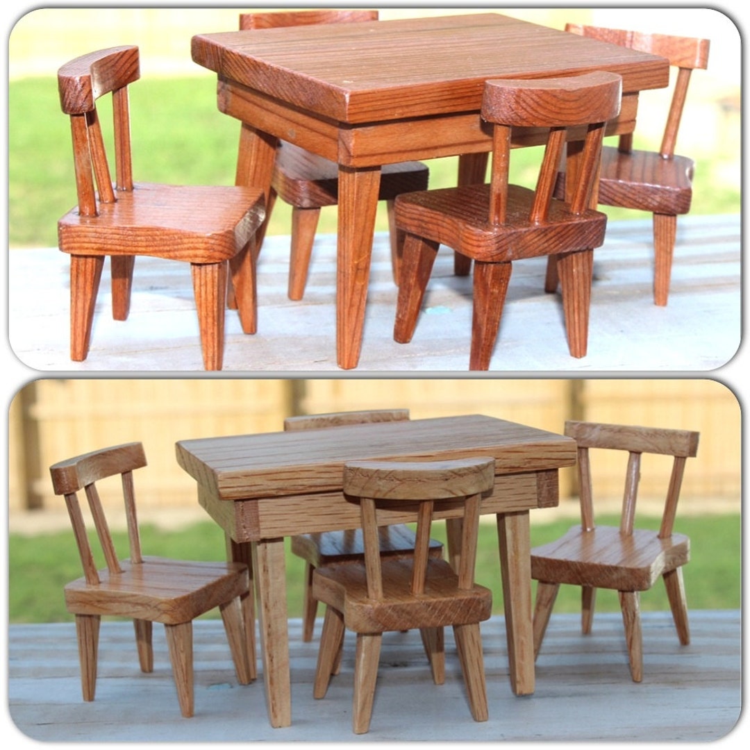 Handmade Miniature Table and Chairs - Etsy