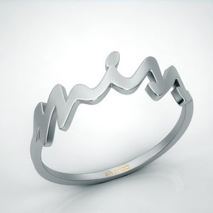 Miss Ring, Stackable Sterling Silver Word Ring, Gold Dipped MISS Ring ...