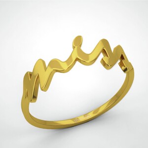 Miss Ring, Stackable Sterling Silver Word Ring, Gold Dipped MISS Ring ...