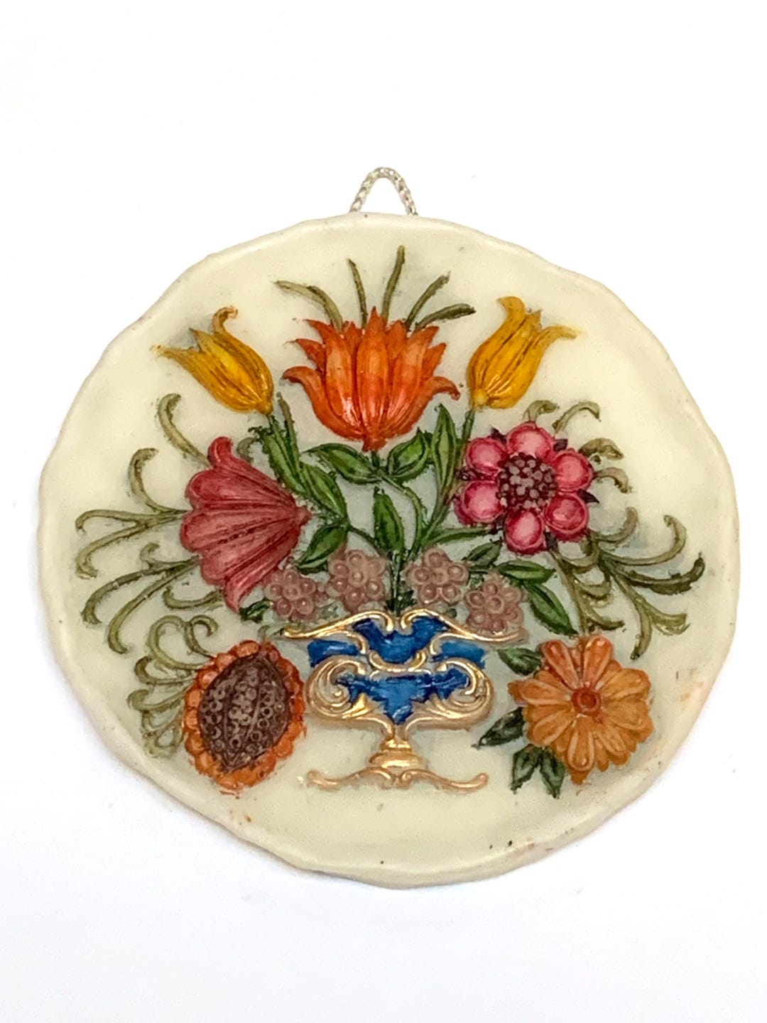 Handcrafted Floral Wax Wall Art, German Style - Etsy
