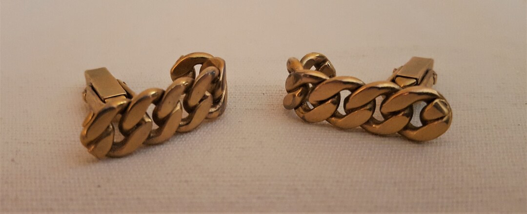 Vintage, Estate 1950's SWANK Gold Chain Cufflinks - Etsy