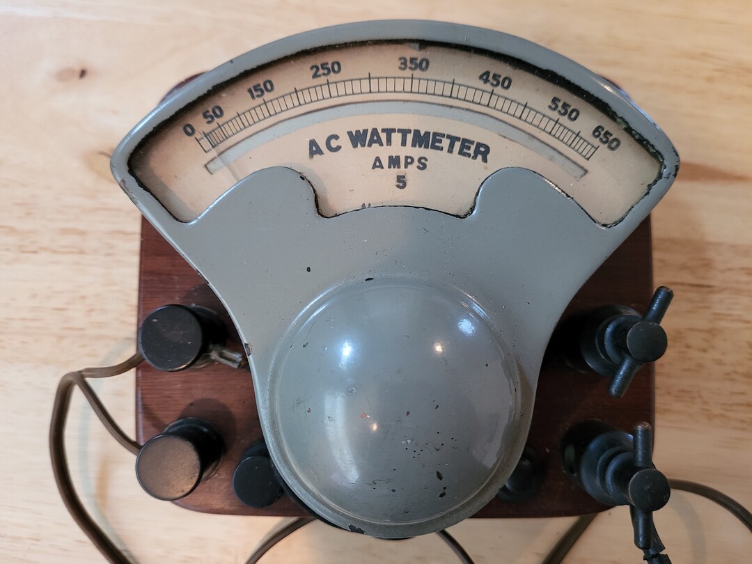 Antique A/C Wattmeter 5 Amps Wooden Case Cleveland Testing Lab - Etsy