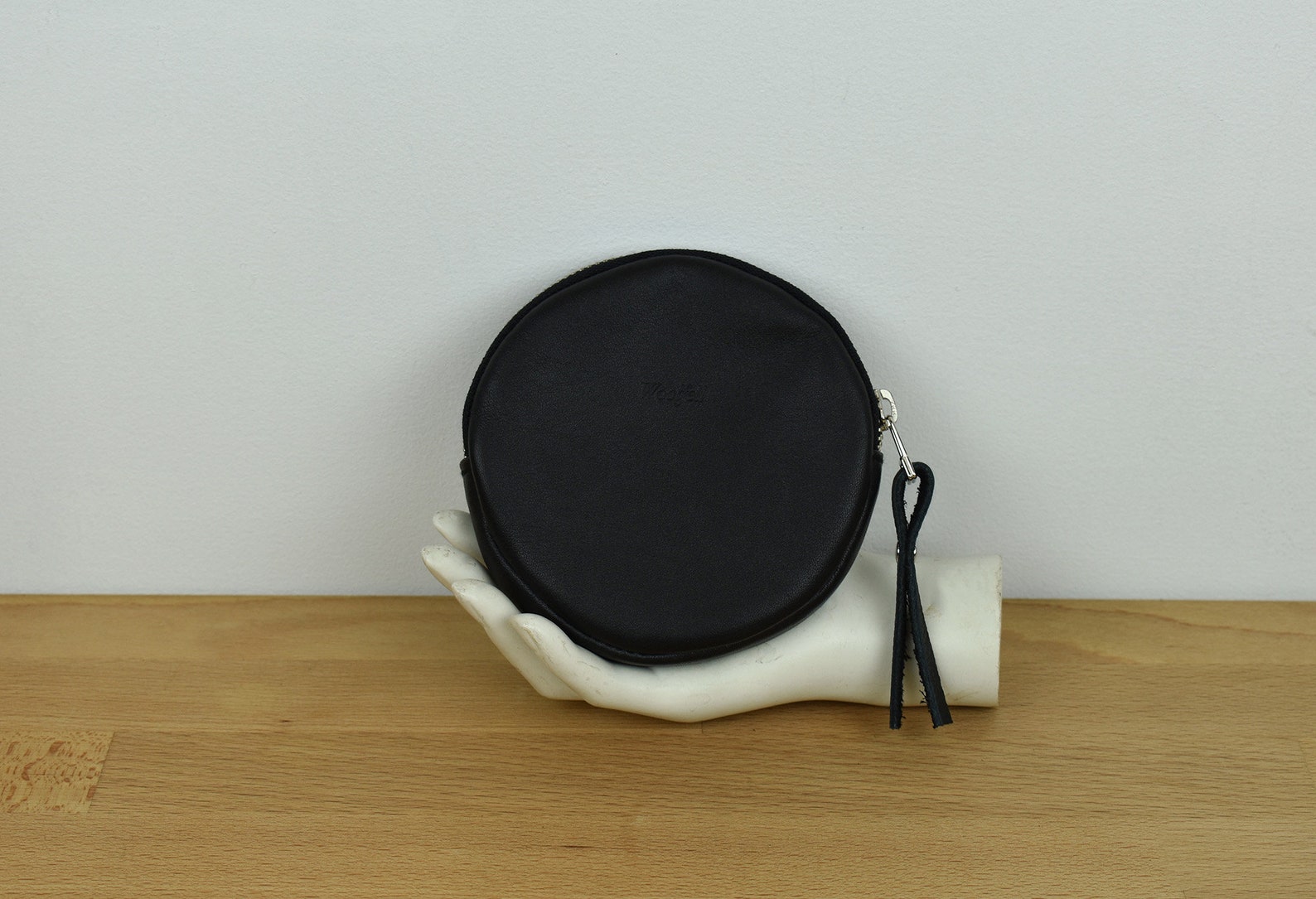 Round Leather Pocket, Coin Purse, Green Leather, Brown, Black, Blue ...