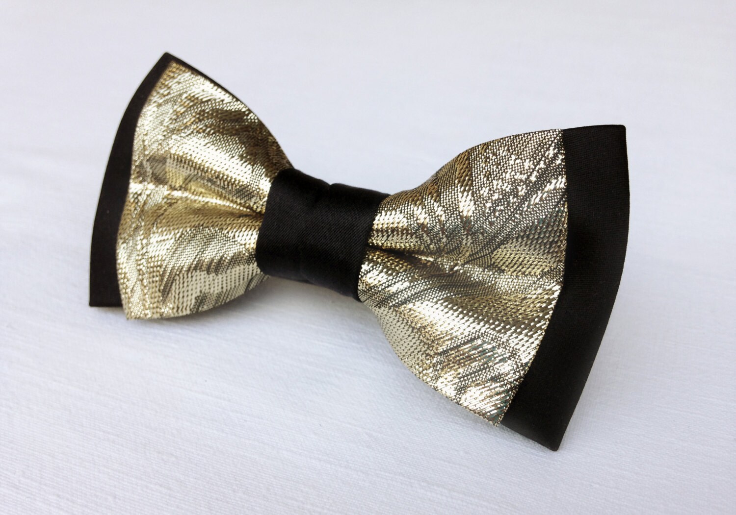 Men's Black Gold Bow Tie. Luxury Wedding Grooms Gift - Etsy