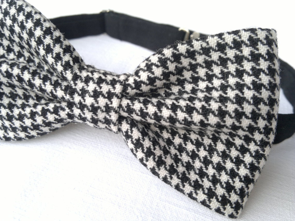 Men's Houndstooth Print Bow Tie Houndstooth Bow Tie - Etsy