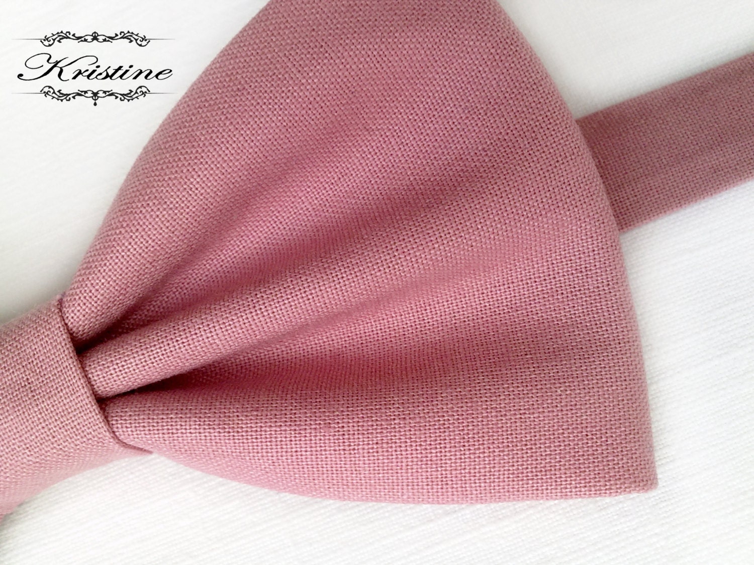 Dusty Pink Bow Tie. Solid Pink Bow Tie, Cotton. Groom's Bow Tie ...