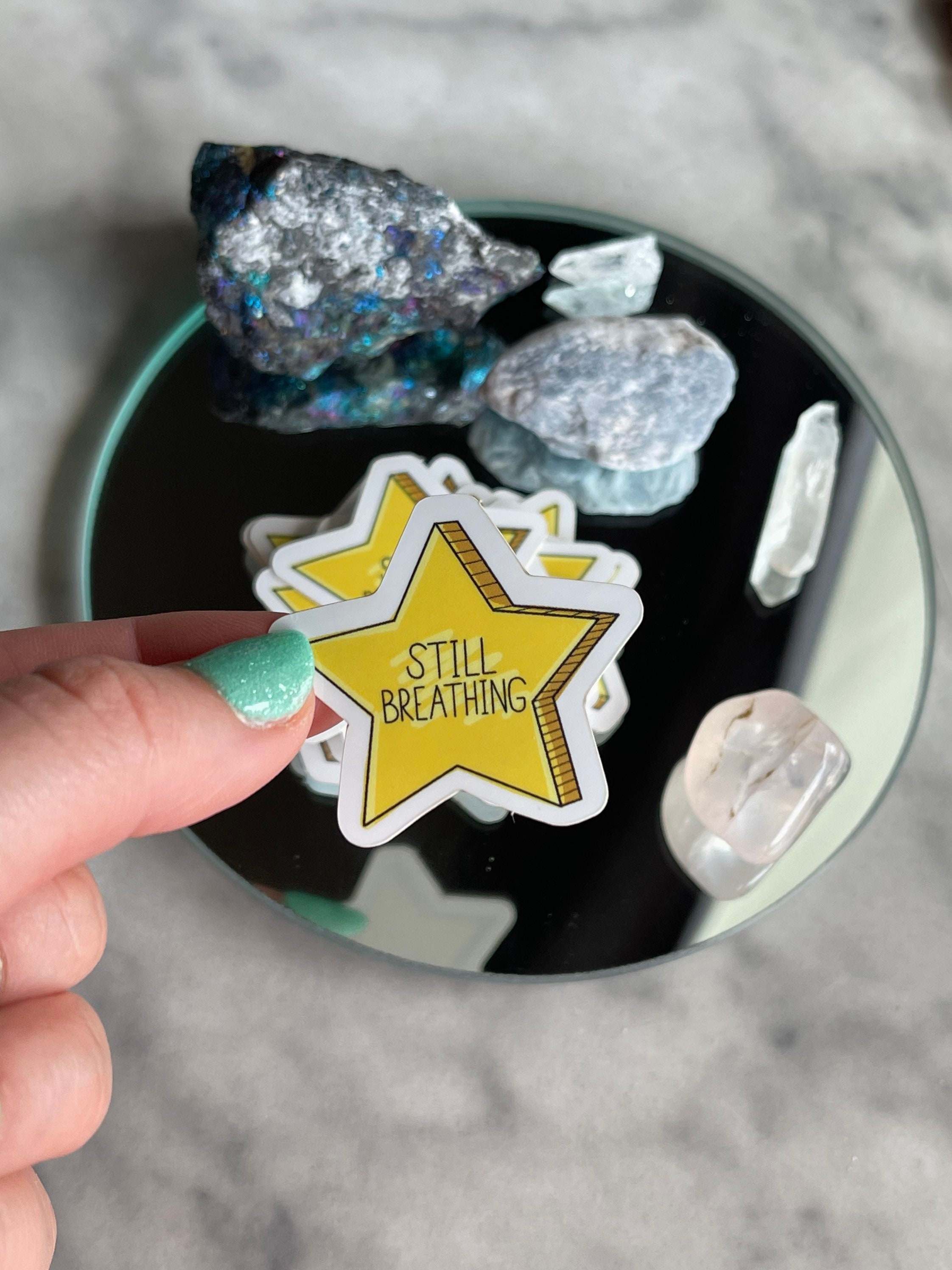 Still Breathing Gold Star Waterproof Mini Sticker for Waterbottle ...