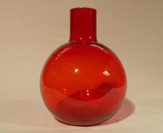 Cool Mod Red Glass Budvase - Etsy