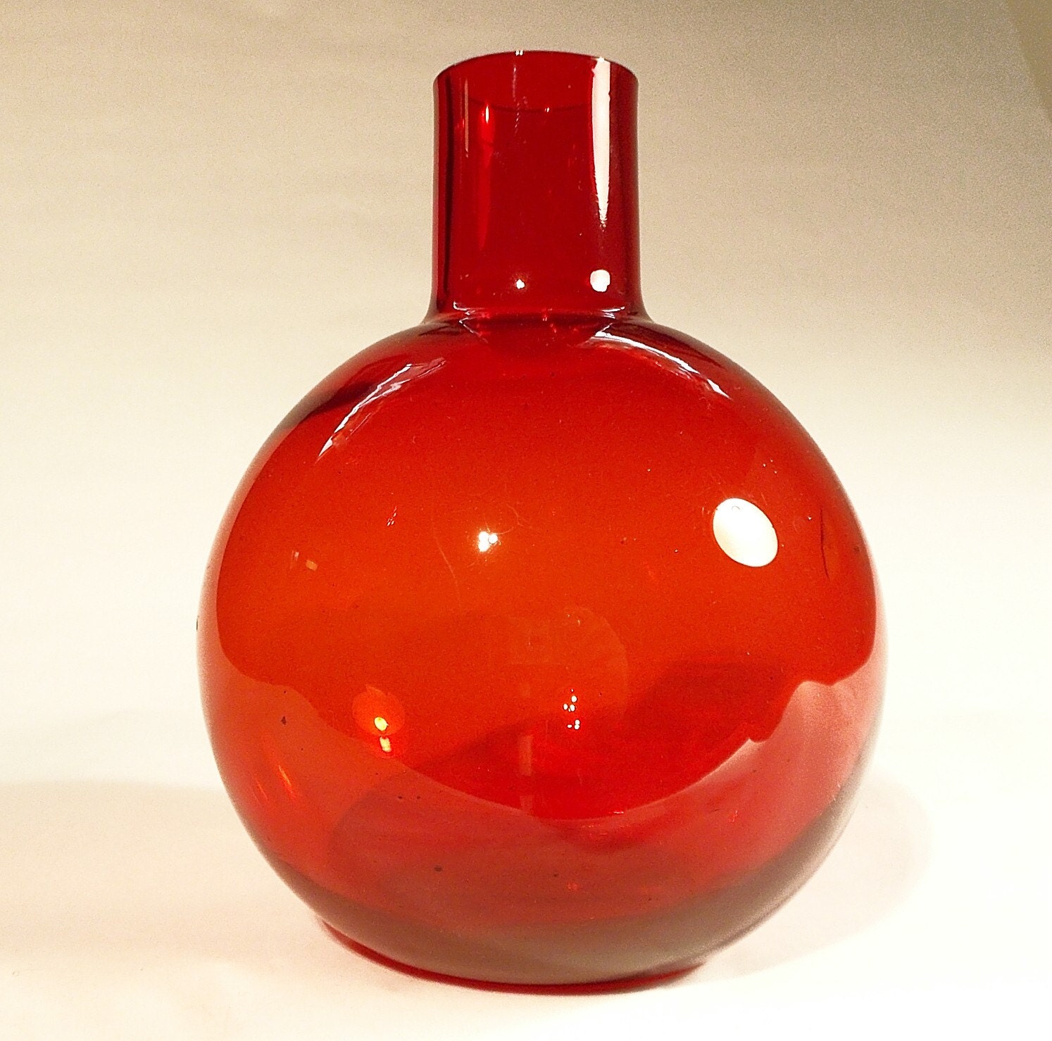 Cool Mod Red Glass Budvase - Etsy