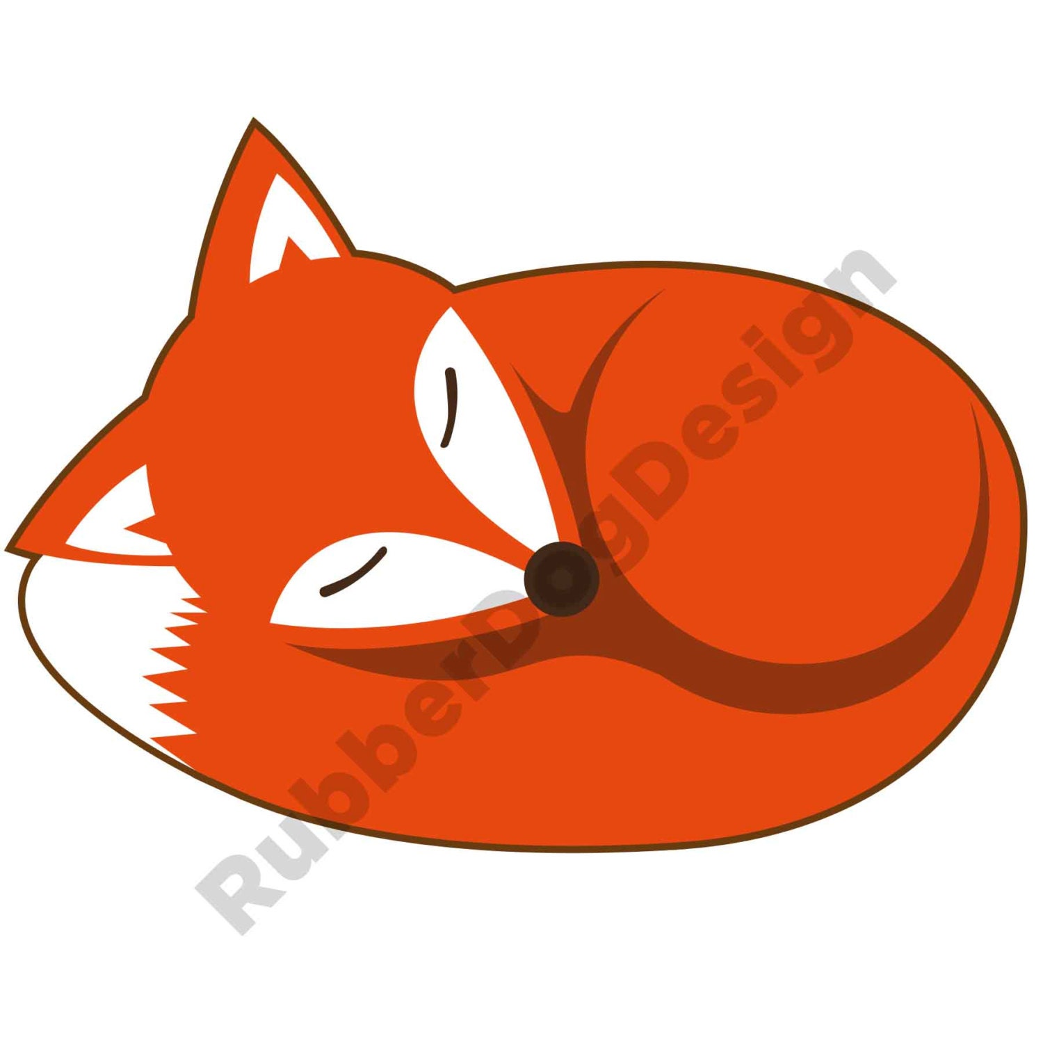 Fox Sleeping Design Digital Clip Art Graphics for Personal or ...