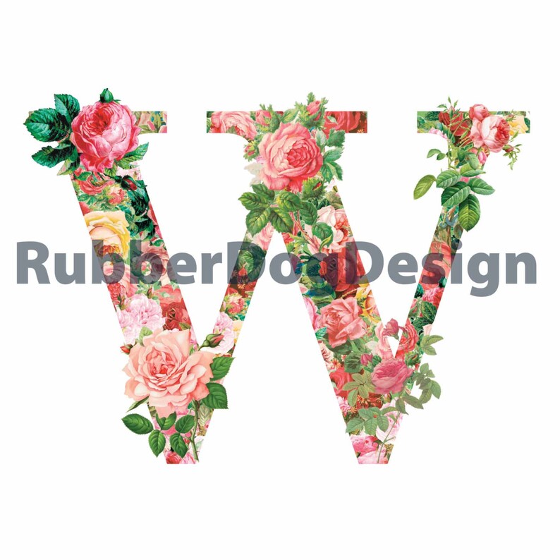 FLORAL LETTERS & NUMBERS Digital Flower Fonts Clip Art Graphics for ...