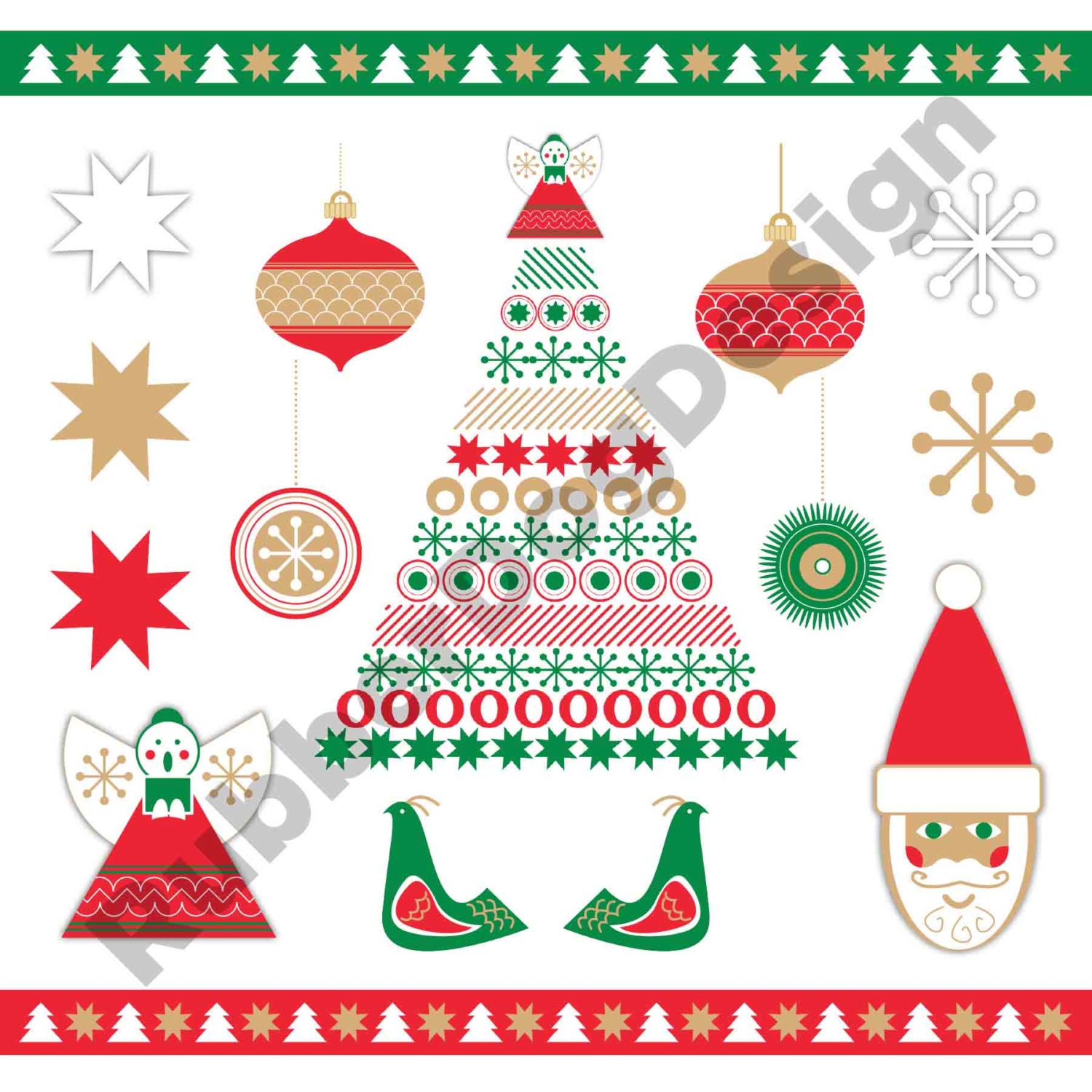 CHRISTMAS FESTIVE SEASON Clipart Pack for Personal & Commercial Use - Etsy