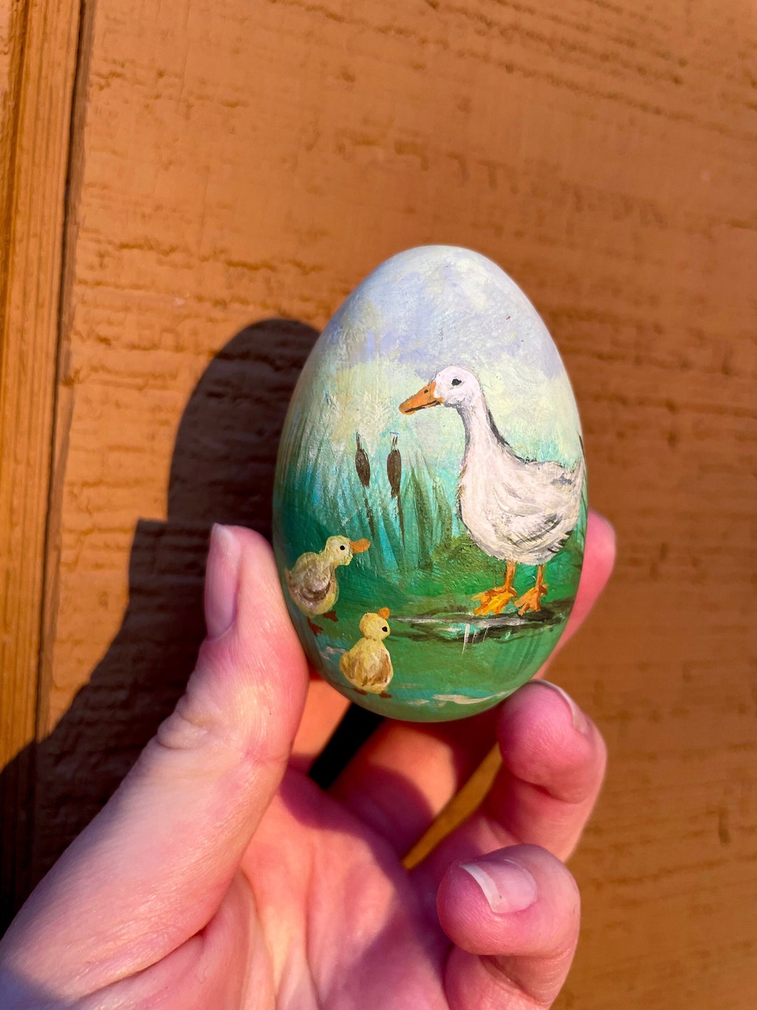 Hand-painted Duck Wooden Easter Egg Ornament: Personalized Pysanky - Etsy