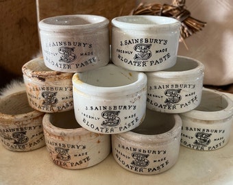 Large Sainsbury's Bloater Paste Pot Antique Advertising - Etsy