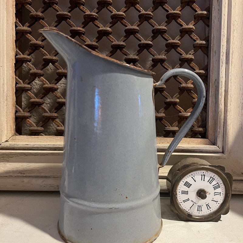 French Enamelware Pitcher - Etsy