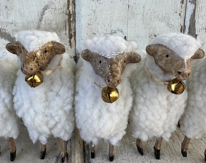 Vintage Style White German Sheep - Etsy