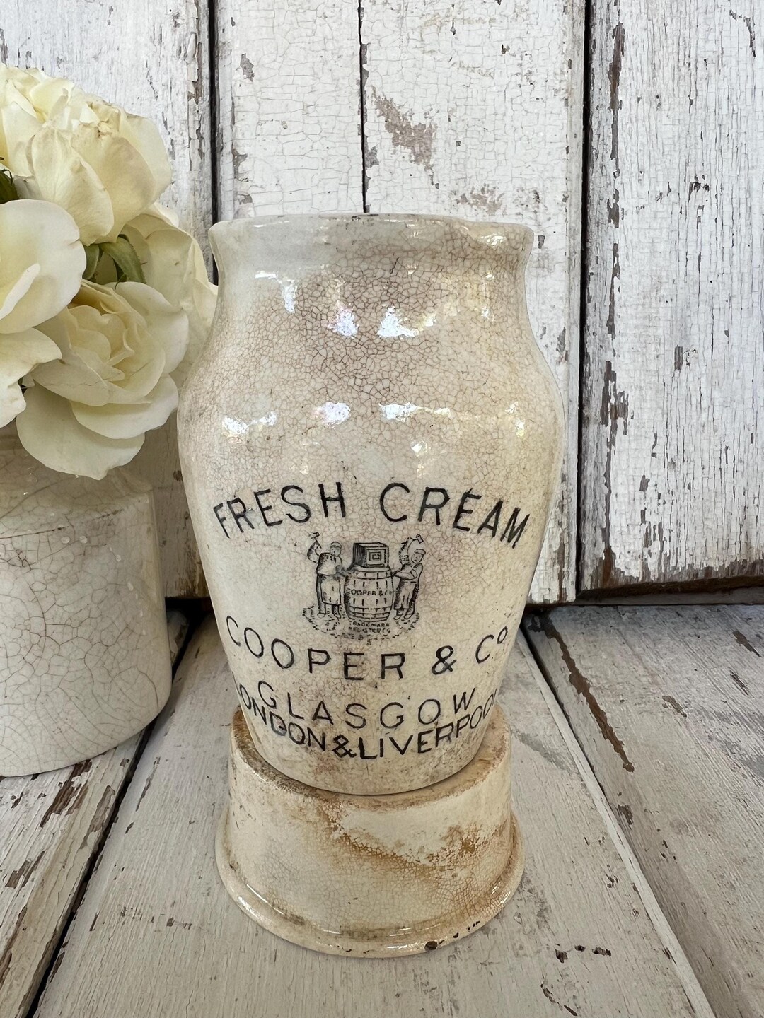 Rare Cooper Fresh Cream Jar From England - Etsy