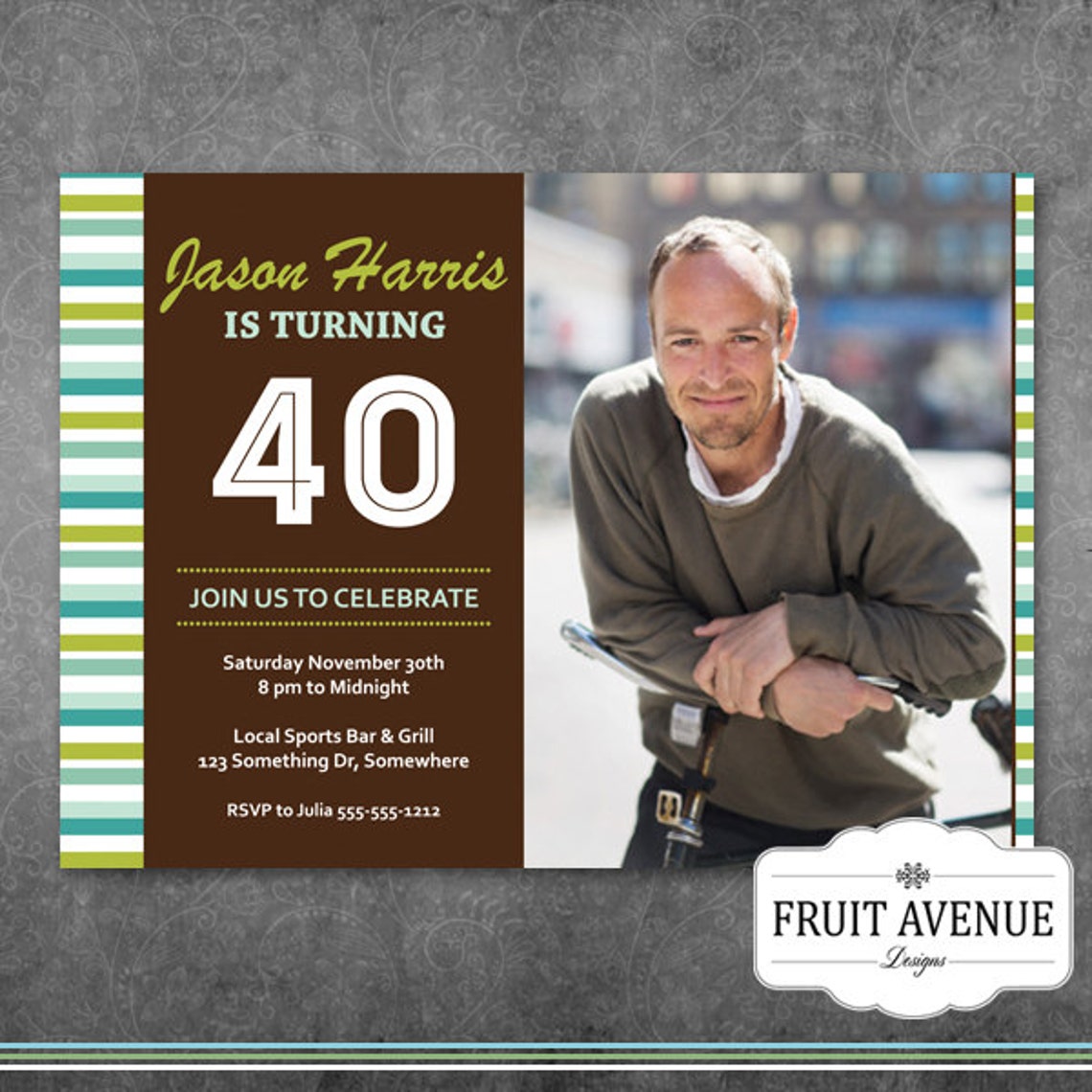 Adult Male Birthday Party Invitation With Photo Printable - Etsy