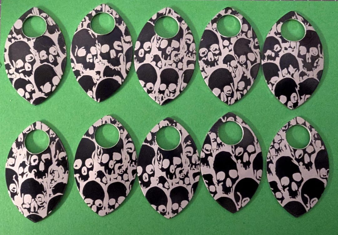 10 PC Skull Engraved Large Scales for Scalemail and Chainmail - Etsy